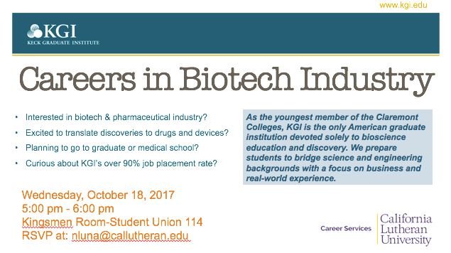 Life Sciences Graduate Programs Info Session | Cal Lutheran