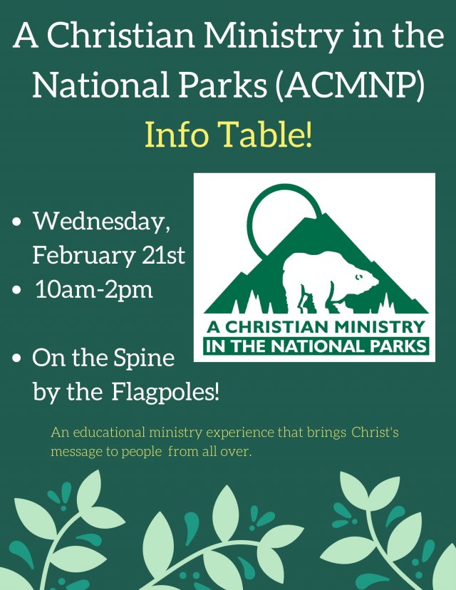 A Christian Ministry in the National Parks Recruiting Table | Cal Lutheran