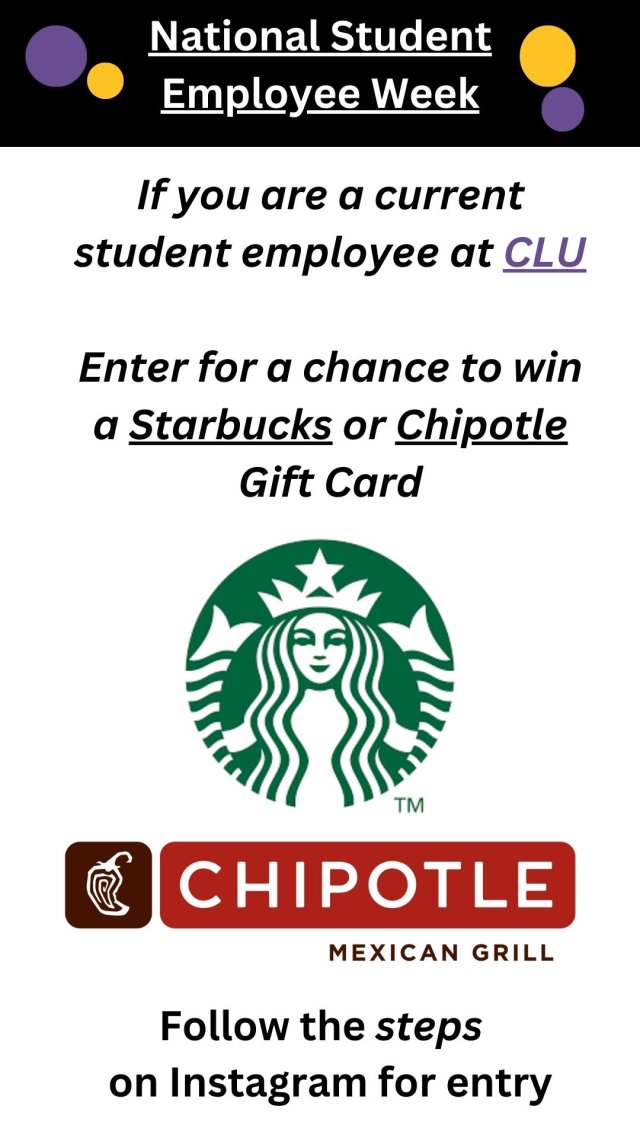 National Student Employee Week Giveaway | Cal Lutheran