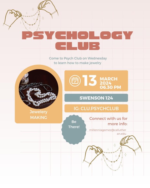 Psychology Club Jewelry Making Meeting | DEIJ at Cal Lutheran